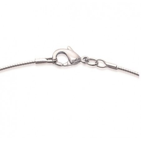 Collier 42cm Maille Oméga ronde Argent Massif 925/000 Bijoux Femme